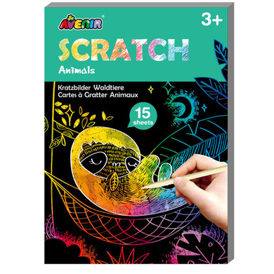 SCRATCH ART BOOK MINI A6 - SAFARI ANIMALS - Školska knjiga webshop