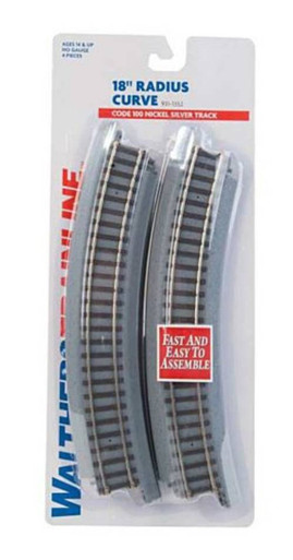 Power-Loc Track(TM) -- 18" 45.7cm Radius Curve pkg(4)
