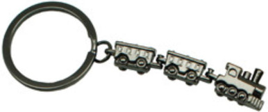 Graphite 3 piece Train Key Chain