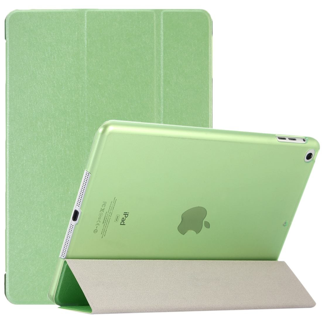 Green Silk Textured 3-fold Leather iPad 2017 9.7-inch Case | Leather ...