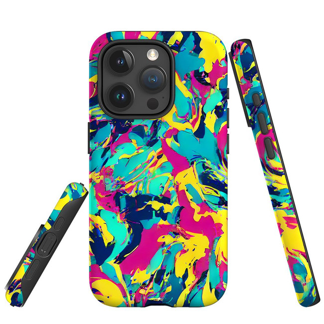 For iPhone 15 Pro Tough Protective Case, Abstract Strokes | Protective ...