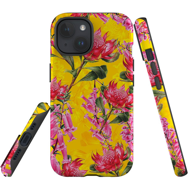 For iPhone 15 Case Tough Protective Cover, Flower Pattern | Protective ...