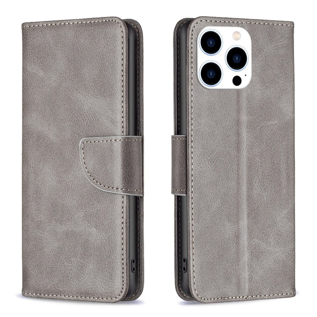 For iPhone 16 Pro Case, Lambskin Texture PU Leather Folio Wallet Cover ...