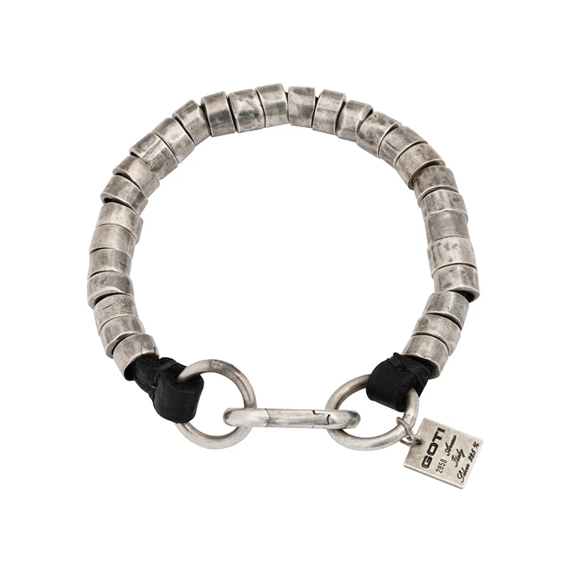 Goti Hammered Cylinder Beads Bracelet | Alan Bilzerian