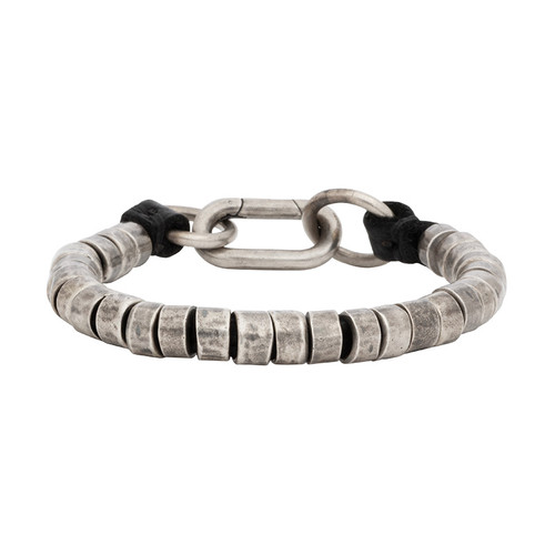 Goti Hammered Cylinder Beads Bracelet | Alan Bilzerian