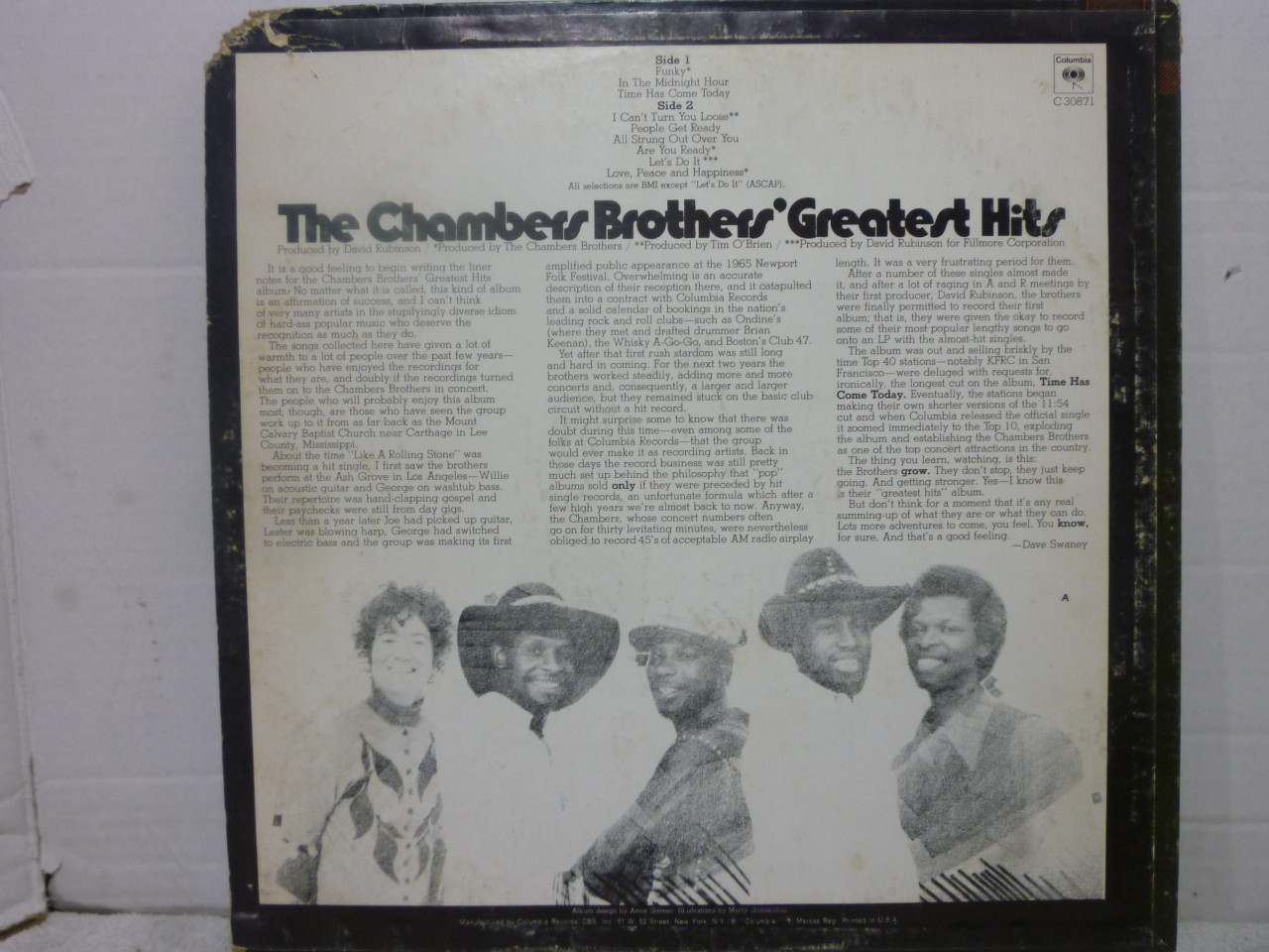 The Chambers Brothers " Greatest Hits " Vinyl LP record Album