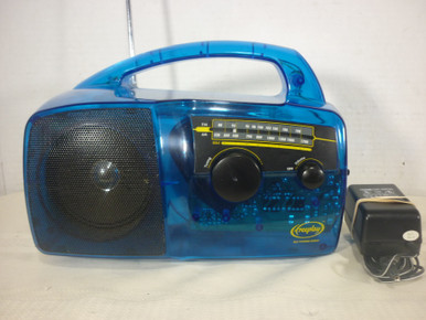 Free Play AM/ FM Radio S360 Blue See Thru w/ Power Adapter