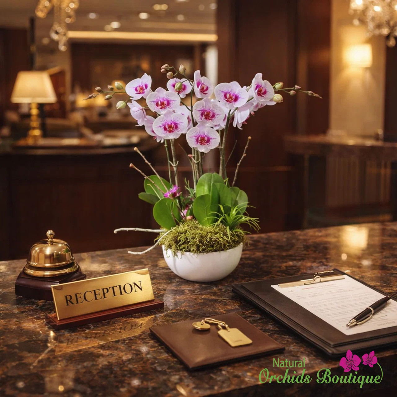Fresh Orchids Plant Bouquet - Natural Orchids Boutique