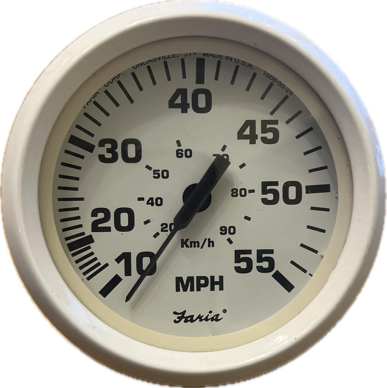 USED SE9475 Faria White MPH 4" Gauge - Mechanical Speedometer - Primeau ...