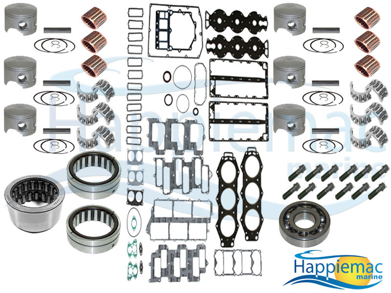 Yamaha 150 175 200 225 HP Carb V6 Powerhead Rebuild Kit 93-Up Piston ...