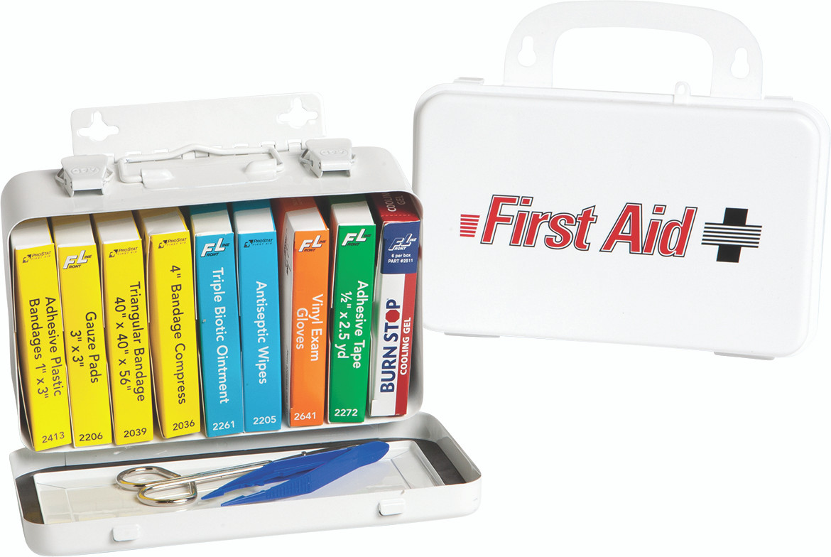 Prostat First Aid 0903 10 Unit ANSI Compliant Kit with Steel Case