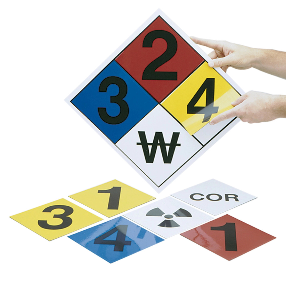 Accuform MSYMGV10 Blank NFPA Placard Kit with Magnetic Hazard Panels