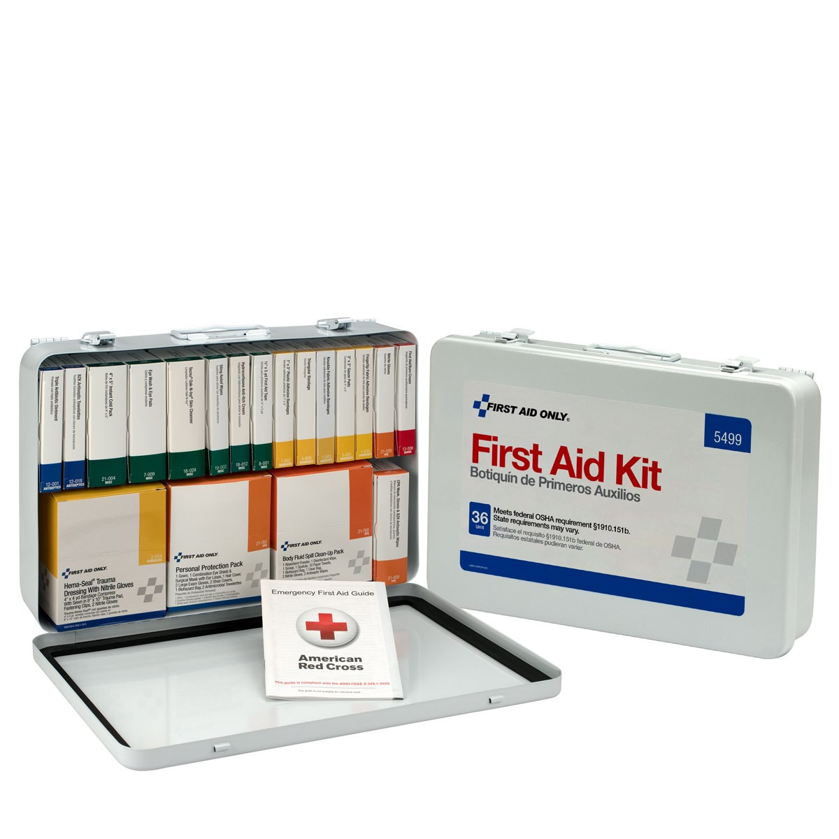 First Aid Only 5499 36 Unit First Aid Kit With BBP And CPR, Metal Case
