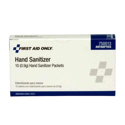 First Aid Only FA-750013 Hand Sanitizer Packets (0.9g), 10 Per Box