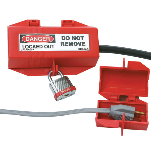 ORS 262-65674 Brady 65674 Small Electrical Plug Lockout (110V), Red