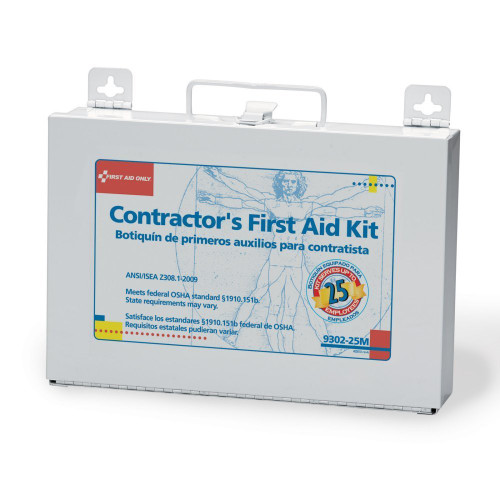 9302-25M Construction First Aid Kit Contractor 25 Person Metal First Aid