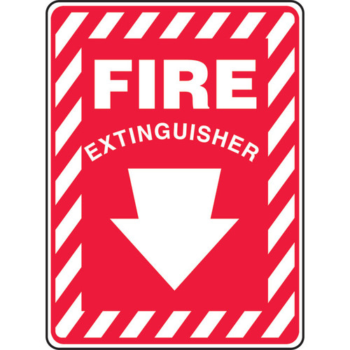 Accuform MFXG908 Fire Extinguisher Sign with Down Arrow