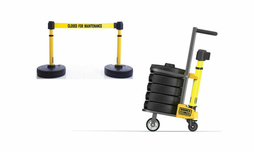 Banner Stakes PL4007 PLUS Cart Package, Yellow "Closed for Maintenance ...