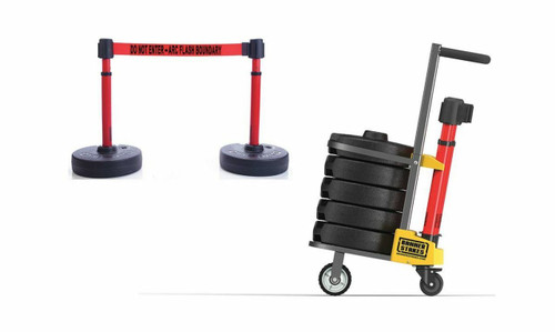Banner Stakes PL4079 PLUS Cart Package, Red "Do Not Enter - Arc Flash ...