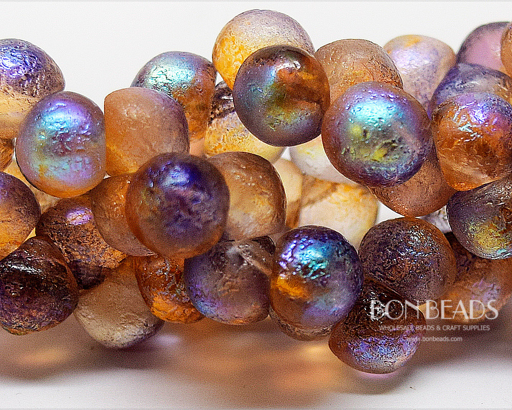 7mm Topaz Celestial Etched Wide Cap Mushroom Buttons (150 Pieces) - Bon ...