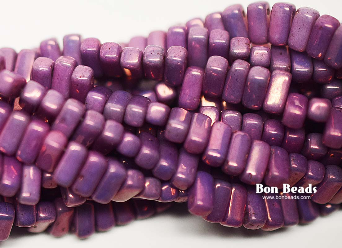 3x6mm Lilac Luster 2 Hole Bricks (600 Pieces) - Bon Beads