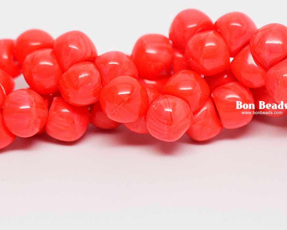 7mm Coral Wide Cap Mushroom Buttons (150 Pieces) - Bon Beads