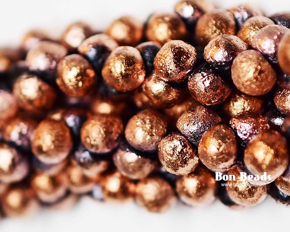 7mm Black Copper Etched Wide Cap Mushroom Buttons (150 Pieces) - Bon Beads