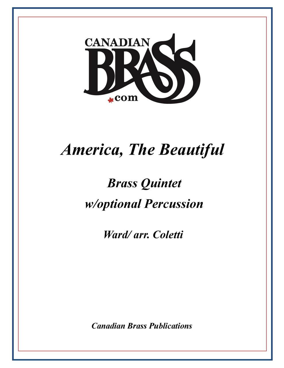 America the Beautiful Brass Quintet with optional percussion (Ward/arr ...