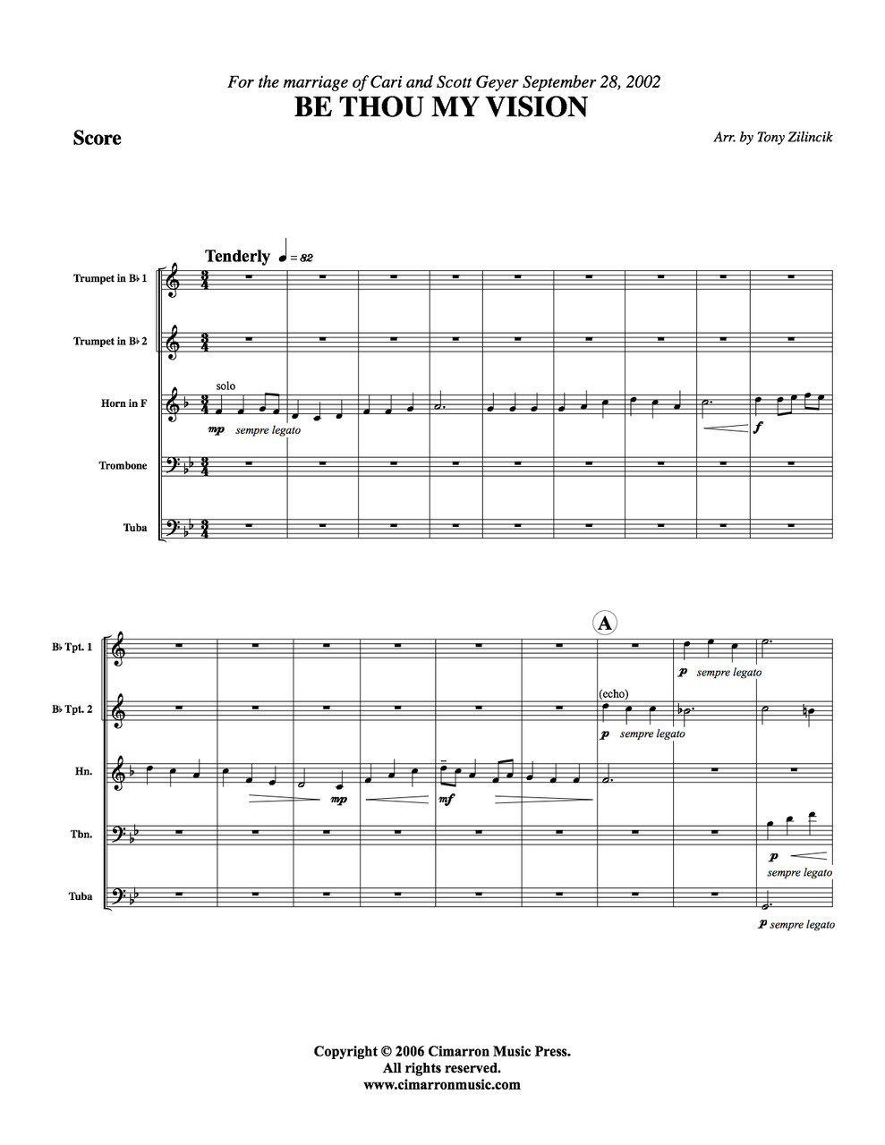 Be Thou My Vision Brass Quintet (Trad./ arr. Zilincik) - Canadian Brass ...