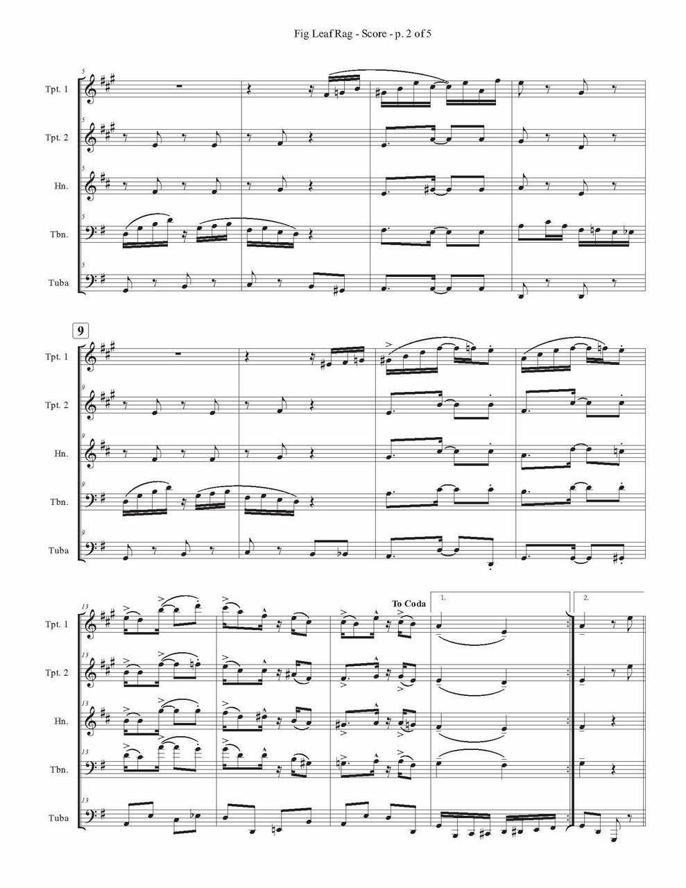 FIG LEAF RAG BRASS QUINTET