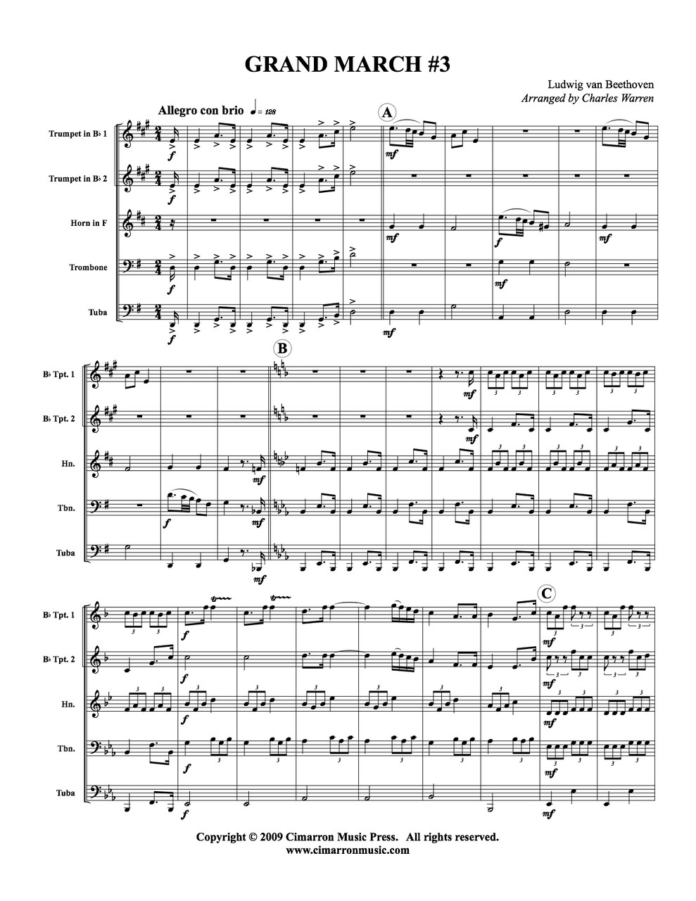 Grand March #3 Brass Quintet (Beethoven/arr. Warren)