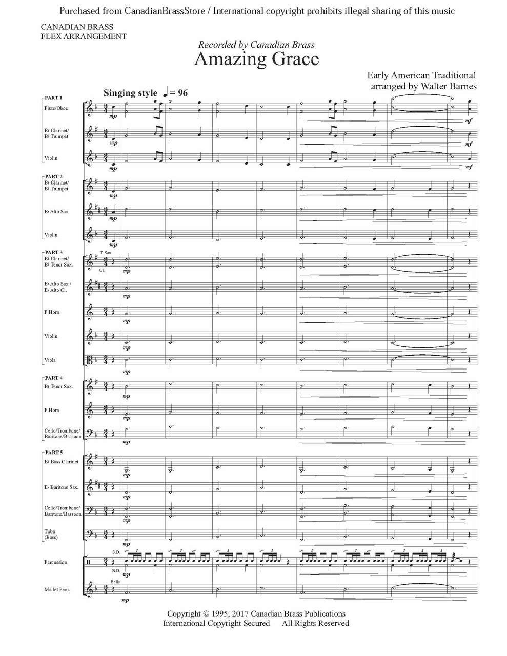 Amazing Grace (Trad.) - Beginning Masterpiece for FLEX-system PDF ...