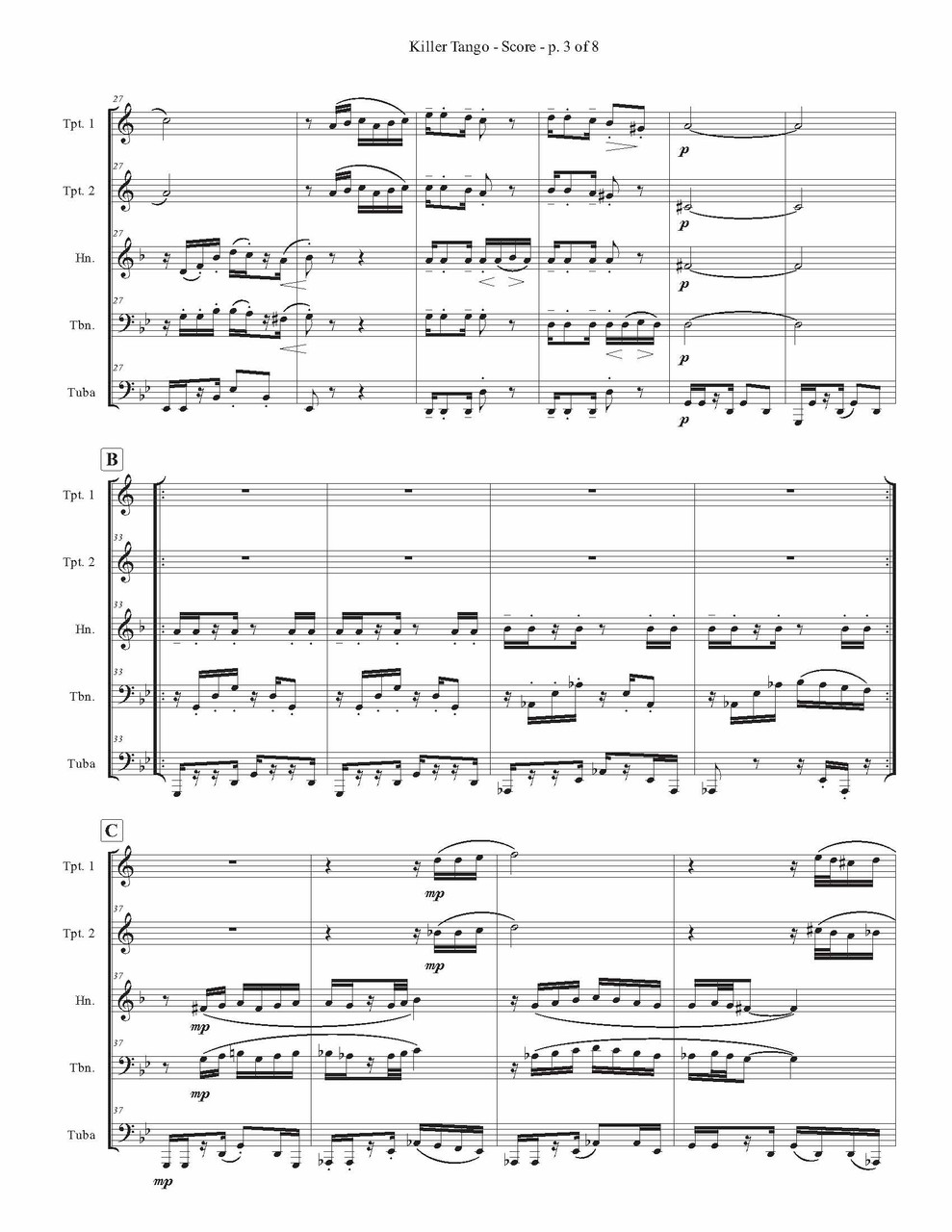 Killer Tango Brass Quintet (Kompanek) PDF Download