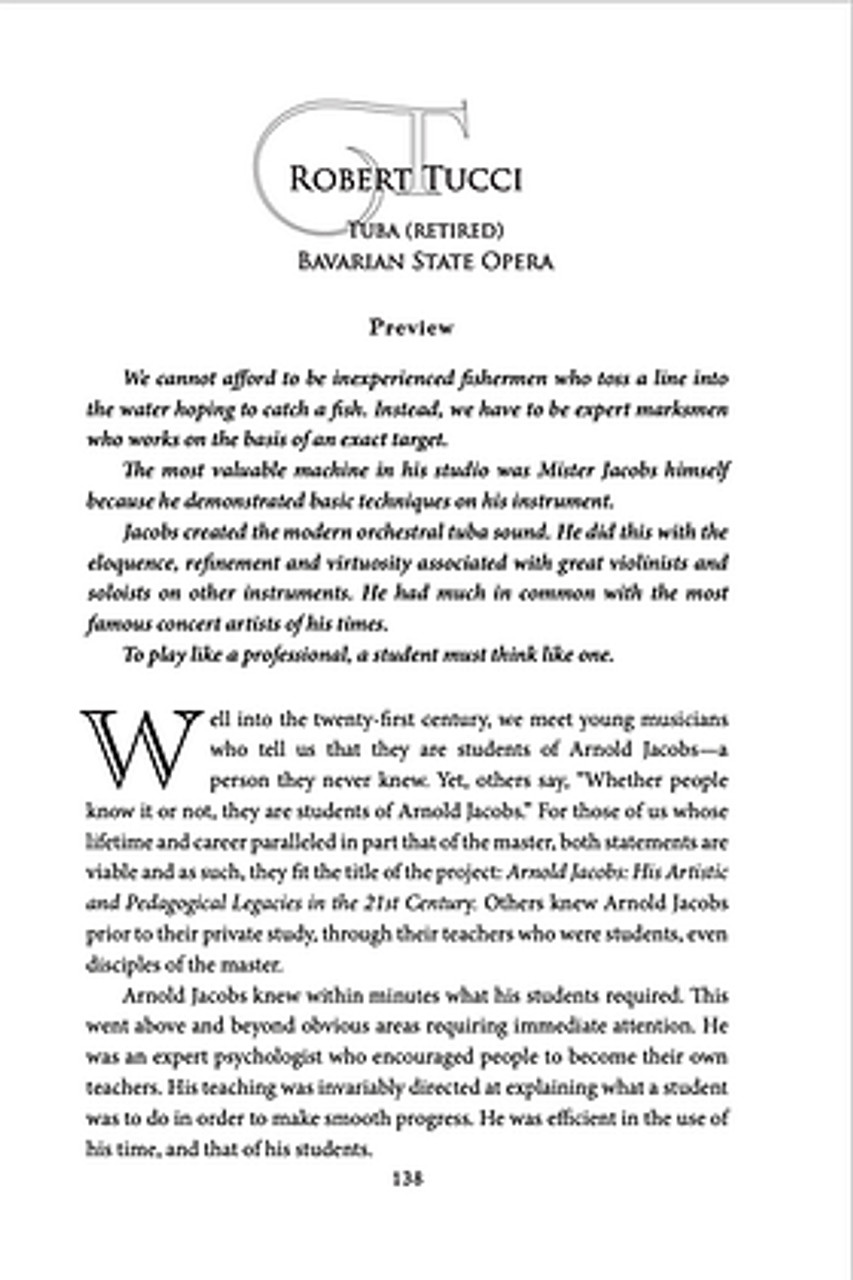 Arnold Jacobs: His Artistic and Pedagogical Legacies in the 21st Century