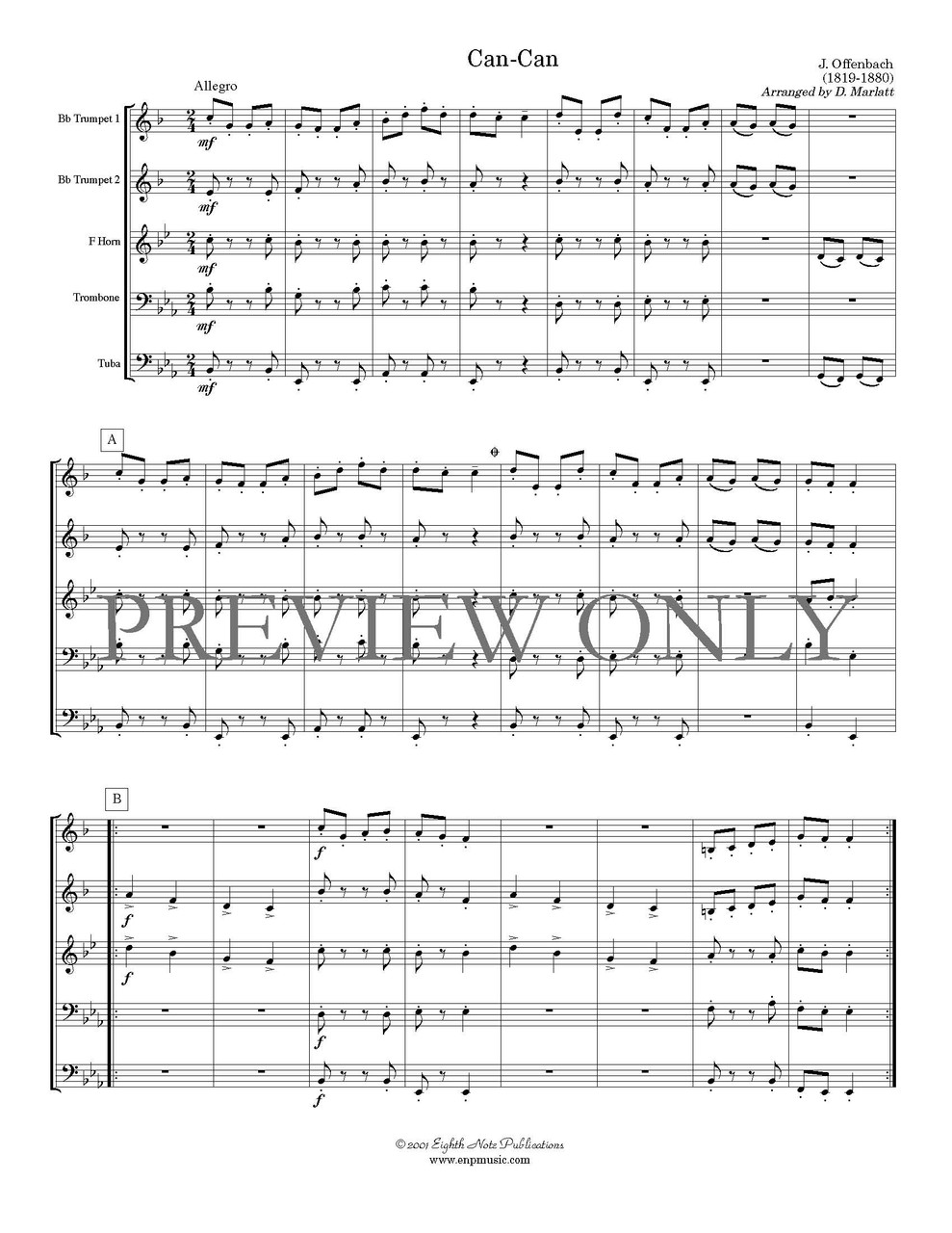 Can-Can from Orpheus in the Underworld Brass Quintet (Offenbach/arr ...