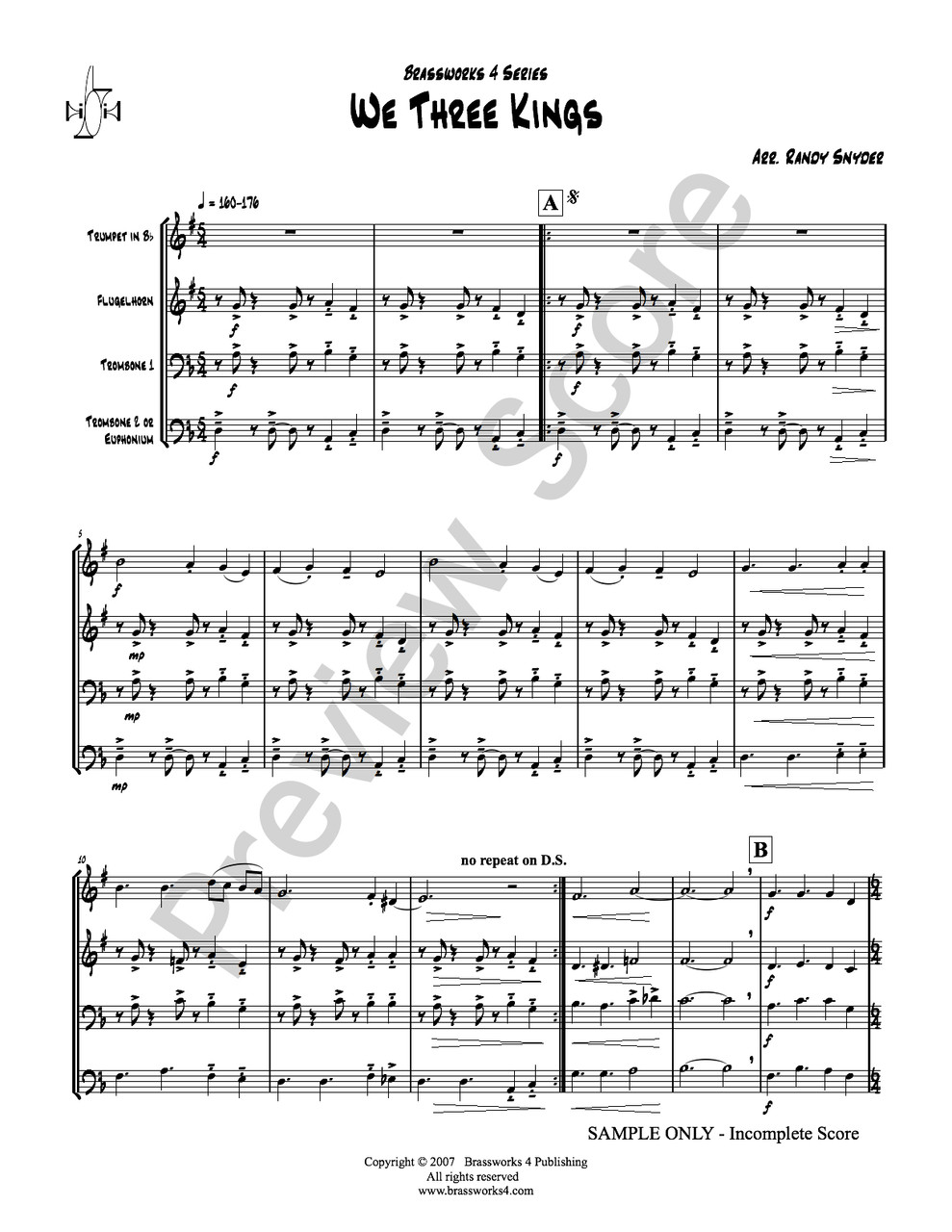 We Three Kings Brass Quartet (Trad./arr. Snyder)