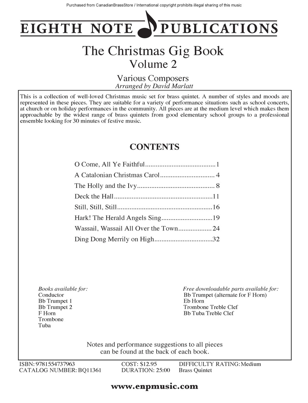 The Christmas Gig Book Vol. 2 Complete Set (various/arr. Marlatt) PDF ...