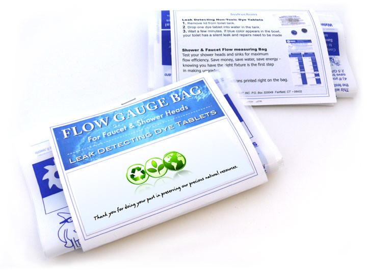 Faucet Flow Gauge Measuring bag & Leak Detecting Tablet Kit | Bathrooms ...