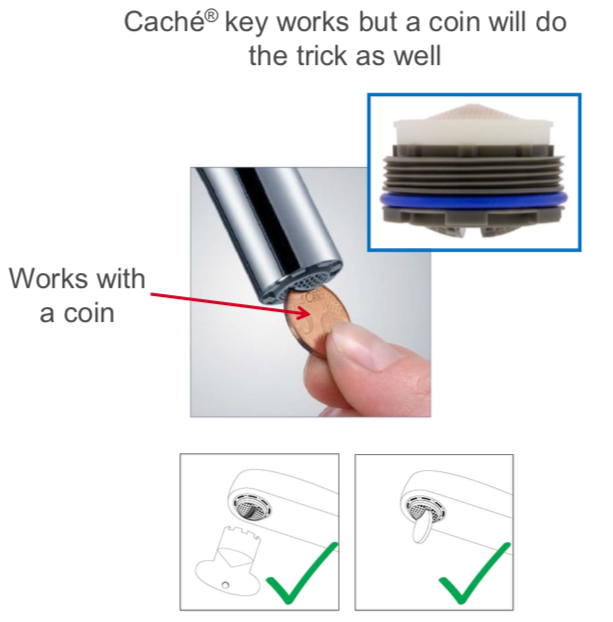 Neoperl Cache Coin Slot Perlator 1.8 gpm PCA Full Flow M16.5 Aerated ...