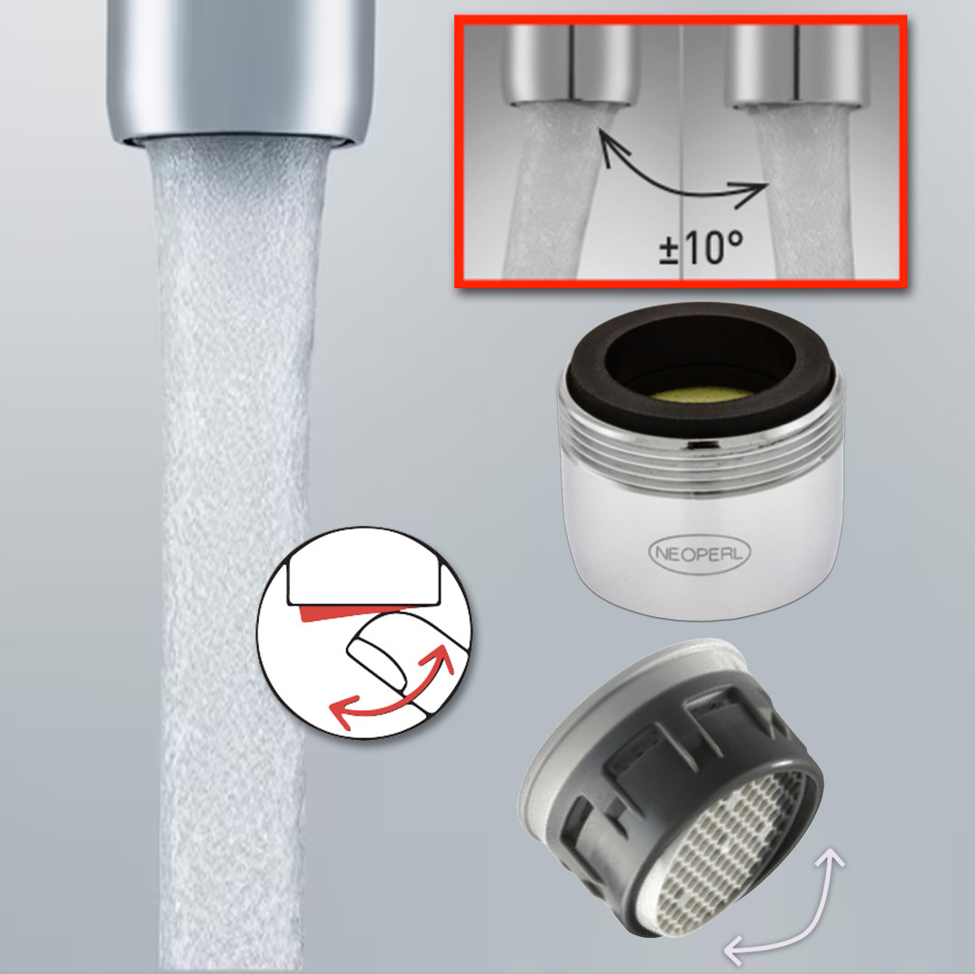 Neoperl 2.2 gpm Dual Thread Angle Adjustable swivel directional Stream ...