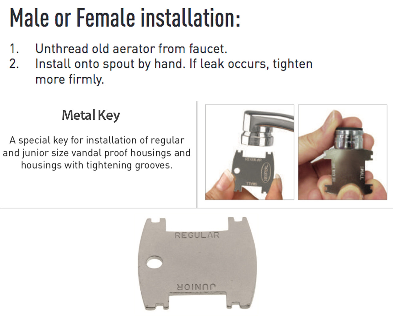 Neoperl Vandal Proof Aerator Key Easy Installation Wrench/Key - Small ...