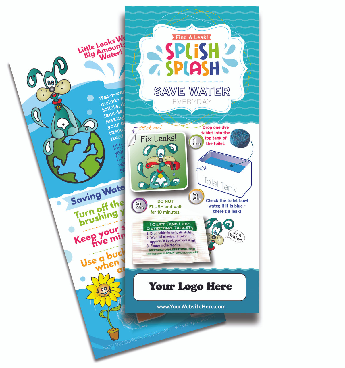 Custom printed card, Toilet Leak Detecting Tablet Kit | Bathrooms ...