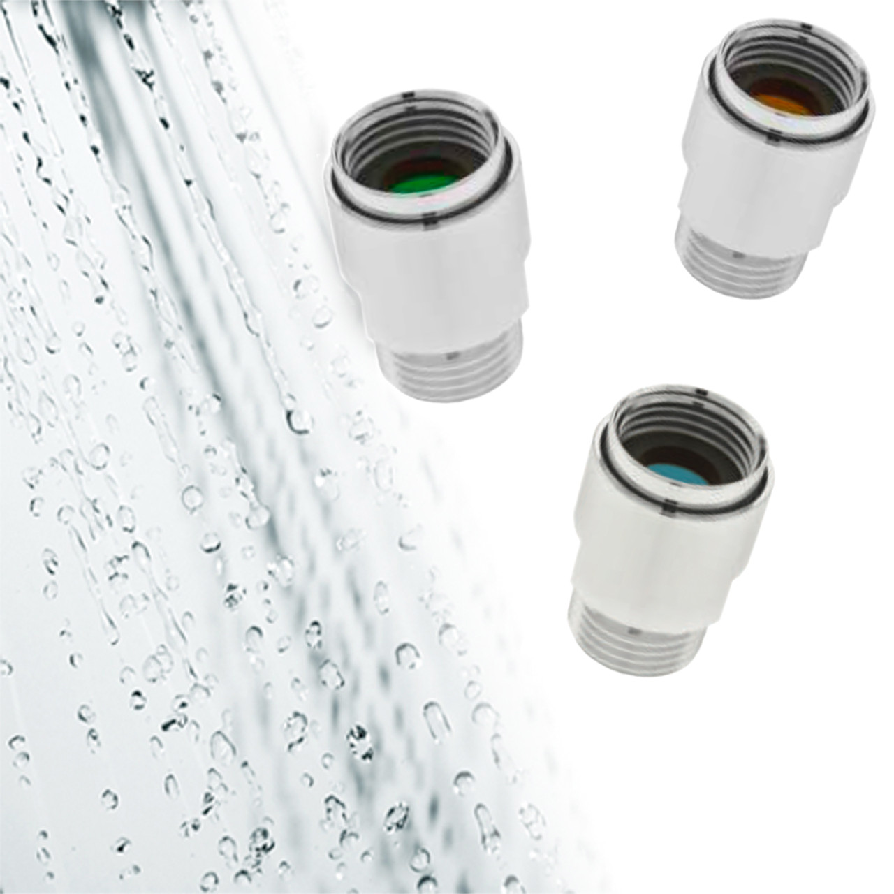 Shower adapter with water saving flow controllers Vandal Proof