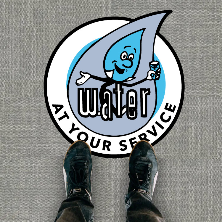 Welcome Floor Graphic Stickers Water Drop Saving Decal Custom Printed ...