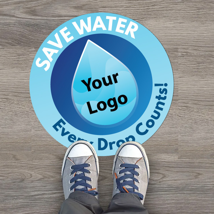 Welcome Floor Graphic Stickers Water Drop Saving Decal Custom Printed ...