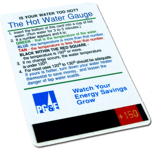 Hot Water Temperature Gauge-card | Prevent Scalding | Custom Imprint