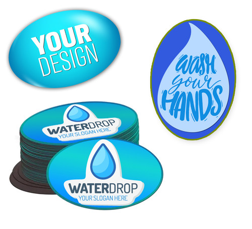 Oval Magnet Custom Water Drop Logo / Conservation Message