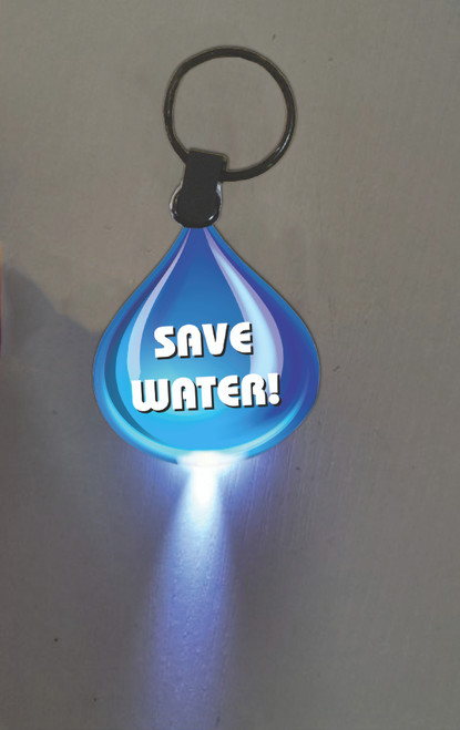 Light Up Water Drop Keychain Logo Custom Shape mini flashlight hanger ...