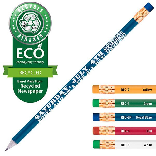 Conservation Pencil 7" Recycled Newspaper Blue Water Custom Print