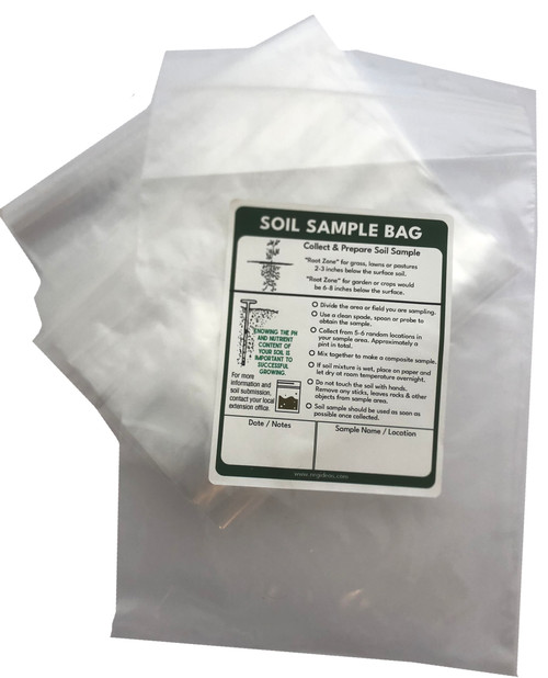 Soil Sample Test bags check the quality soil in gardens, farms 25 pack